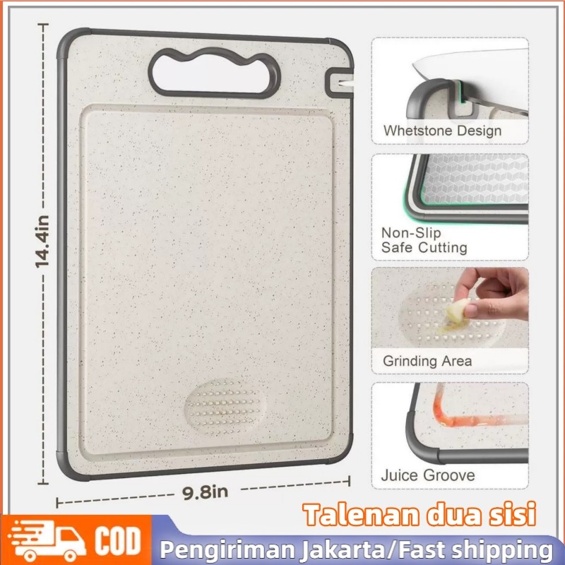 Jual Stainless Talenan Dua Sisi,Talenan Baja Tahan Karat,Jerami Chopping Board Multifungsi ...