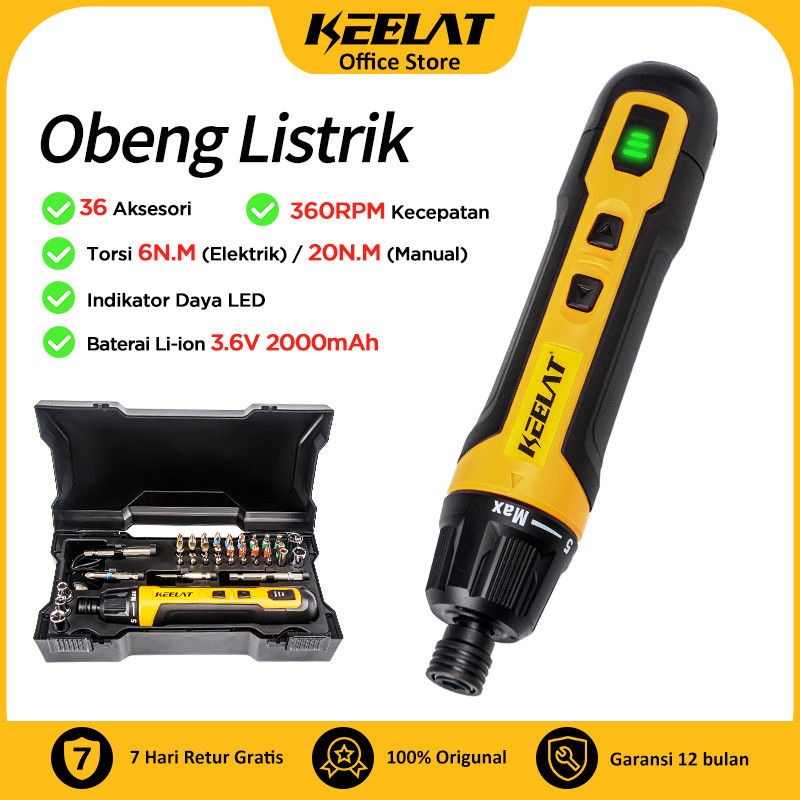 Jual KEELAT KES002 Mesin Obeng Listrik 36PCS Set Mini Bor Cordless ...