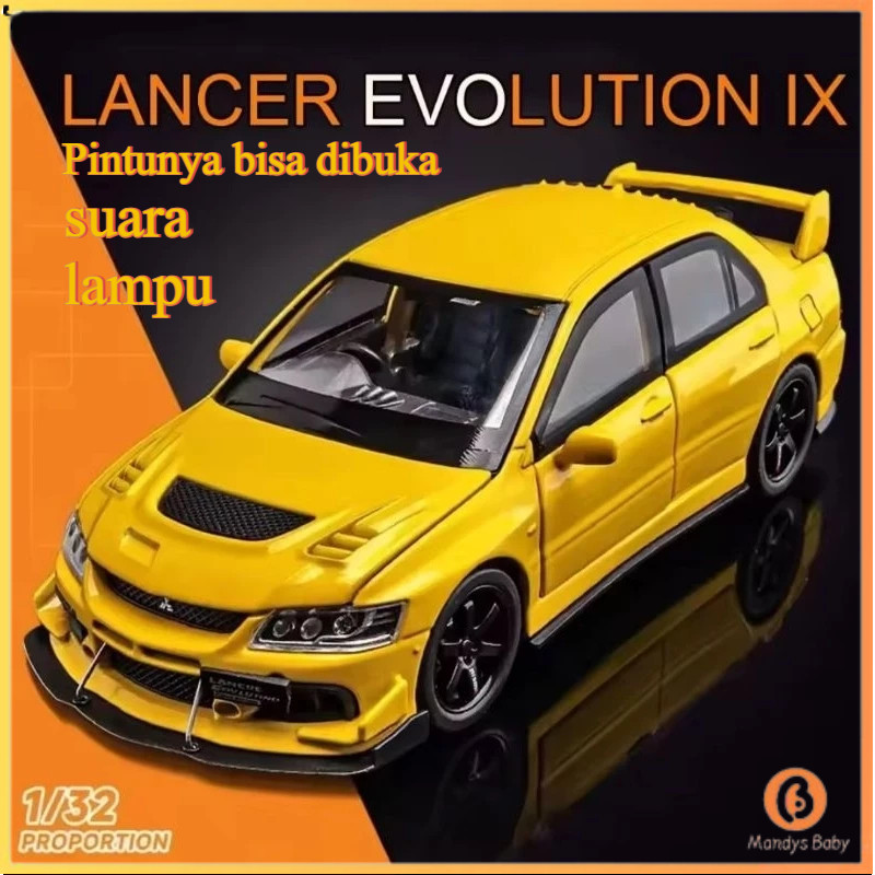 Jual [Penjual Lokal] 1:32 Mitsubishi Lancer Evo 9 JDM Racing Car Diecast Model Miniatur Suara ...