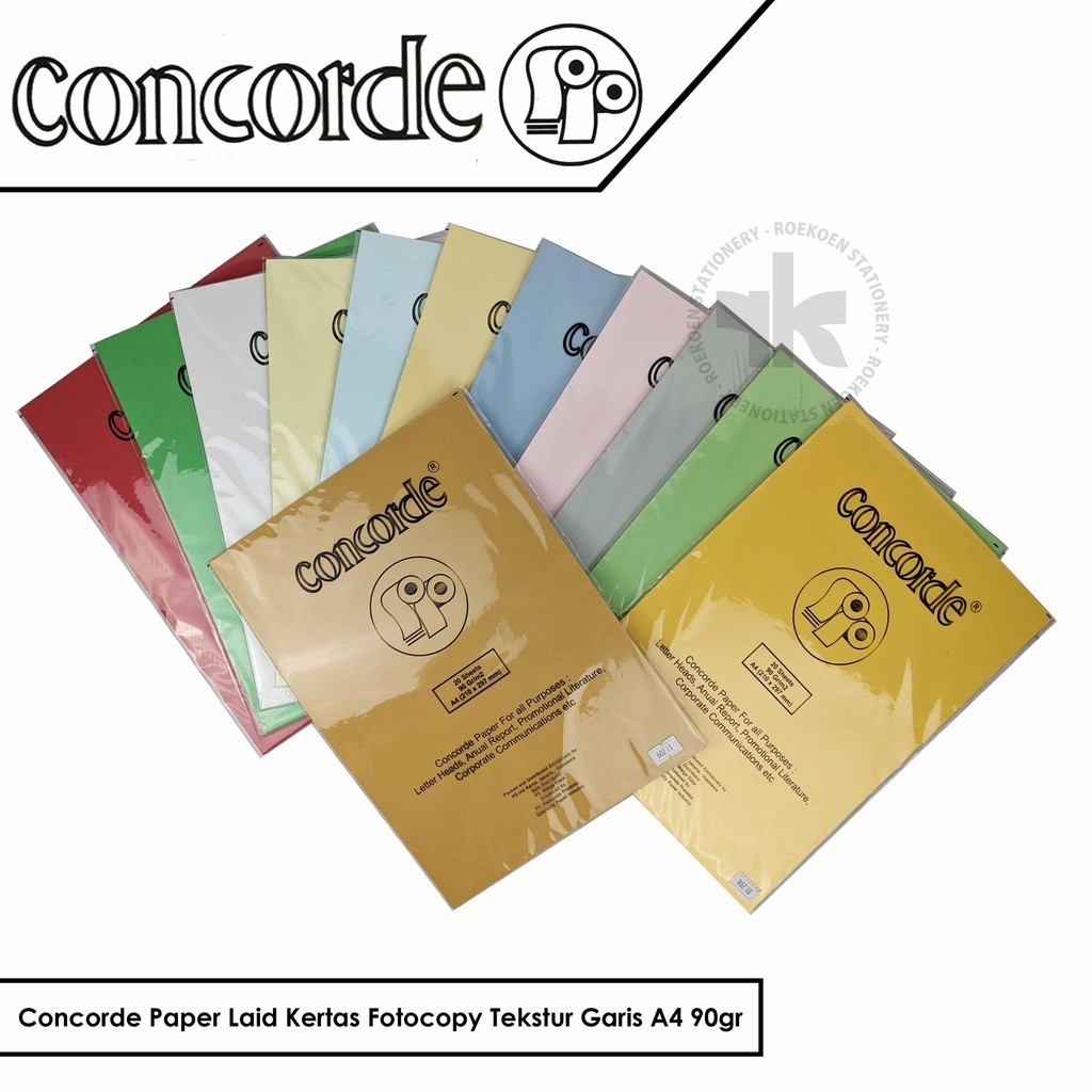 Jual Concorde Paper Laid Kertas Fotocopy Tekstur Garis A4 90gr (20 ...