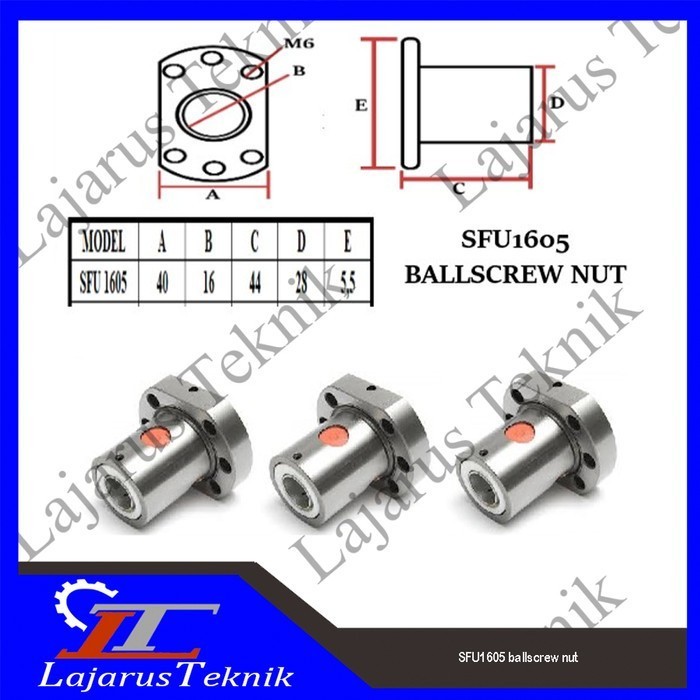 Jual SFU1605 BALLSCREW NUT ( 3 CIRCLE ) | Shopee Indonesia