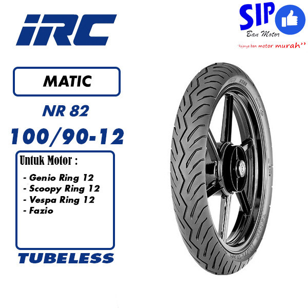 Jual Ban motor Matic IRC NR82 100 90 12 Tubeless NR 82 motor Freego ...