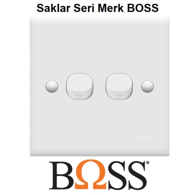Jual Saklar Seri Boss Classic inbow 1 gang Double switch | Shopee Indonesia