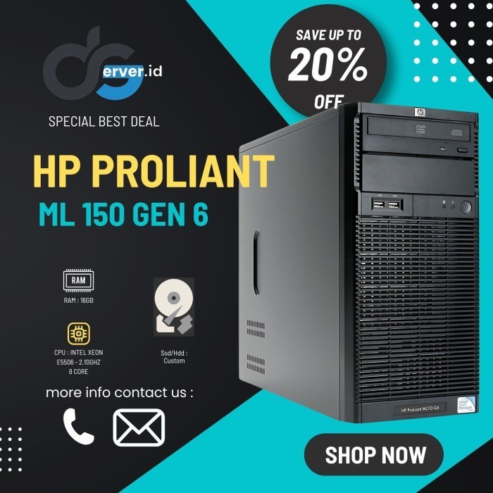 Jual HP Proliant Server ML150 GEN6 500GB /RAM 16GB DDR3 /Dual Xeon 8 ...