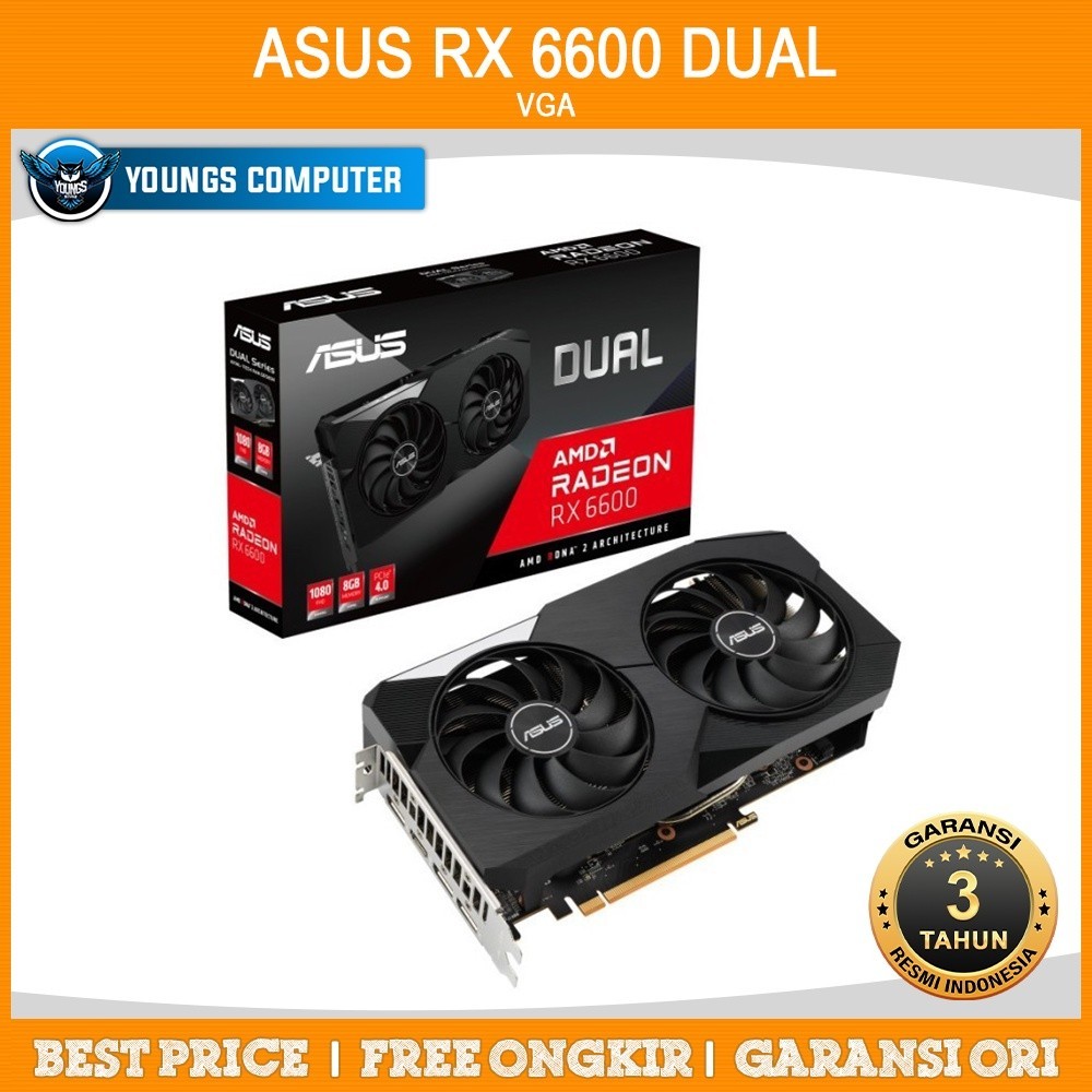 Jual VGA ASUS RX 6600 DUAL 8GB DDR6 RESMI - AMD Radeon rx6600 | Shopee ...