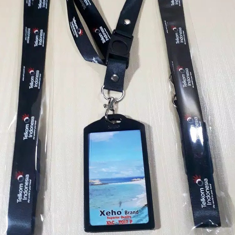Jual Tali id card telkom / lanyard telkom warna hitam | Shopee Indonesia