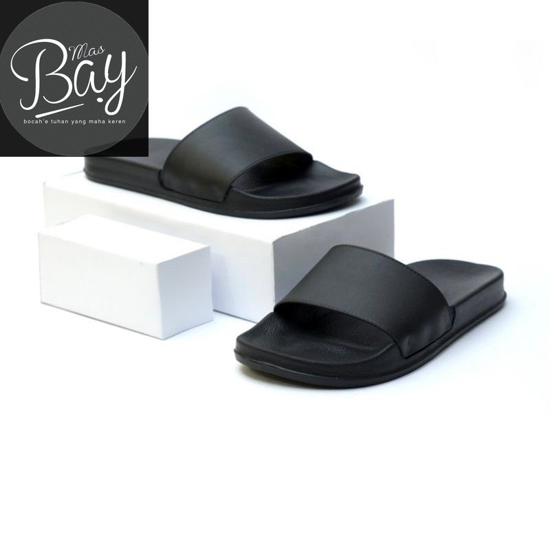 Jual SANDAL PRIA WANITA SLOP POLOS /SANDAL SLIDE SLOP/SANDAL SLIP ON ...