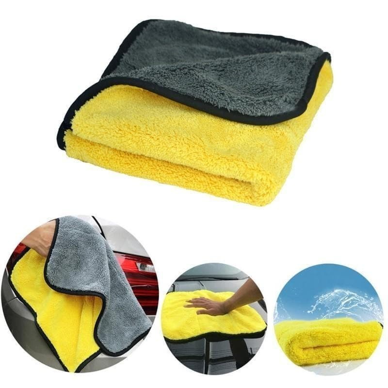 Jual Kain Lap Microfiber 2 sisi kuning abu-abu Serbaguna 30 x 30 cm Lap ...