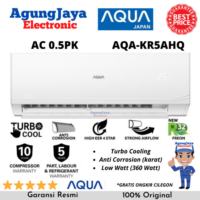 Jual PROMO AC AQUA 1/2 PK AQA-KR5AHQ TURBO COOLING LOW WATT 0.5 PK (CILEGON SERANG) | Shopee ...