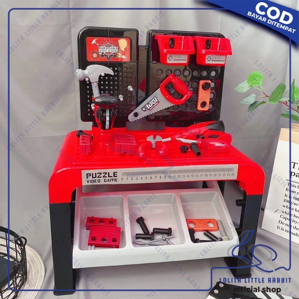 Jual Mainan Anak Laki Laki Perkakas Alat Tukang Bangunan 46PCS Mainan ...