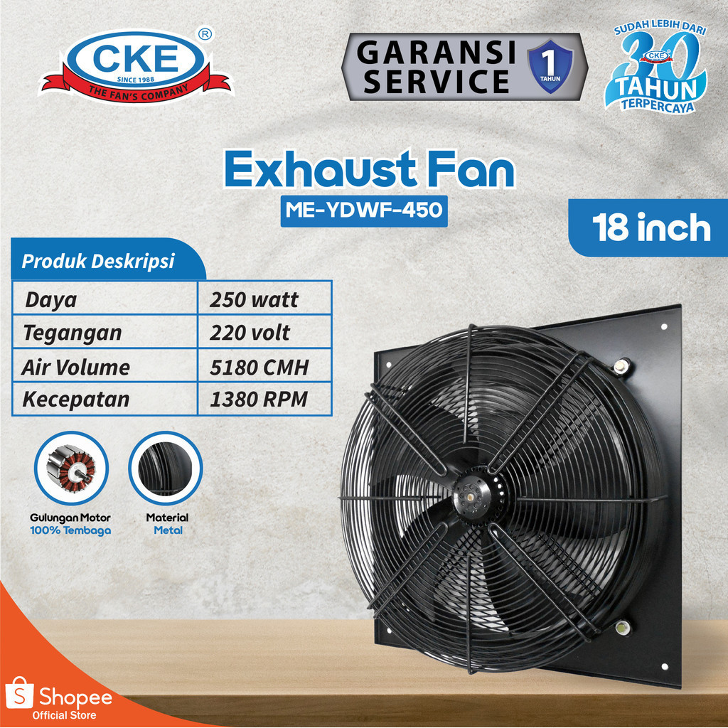 Jual Exhaust Fan Chiller CKE YDWF 18 Inch Kipas Chiller Eksos Dinding ...
