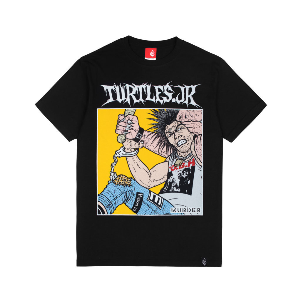 Jual T-SHIRT CROSSOVER X TURTLES.JR “MURDER" BLACK | Shopee Indonesia