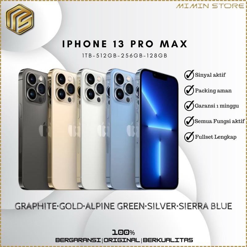 Jual iPhone 13 Pro Max 512GB/256GB/128GB fullset second mulus Likenew 100% original | Shopee ...