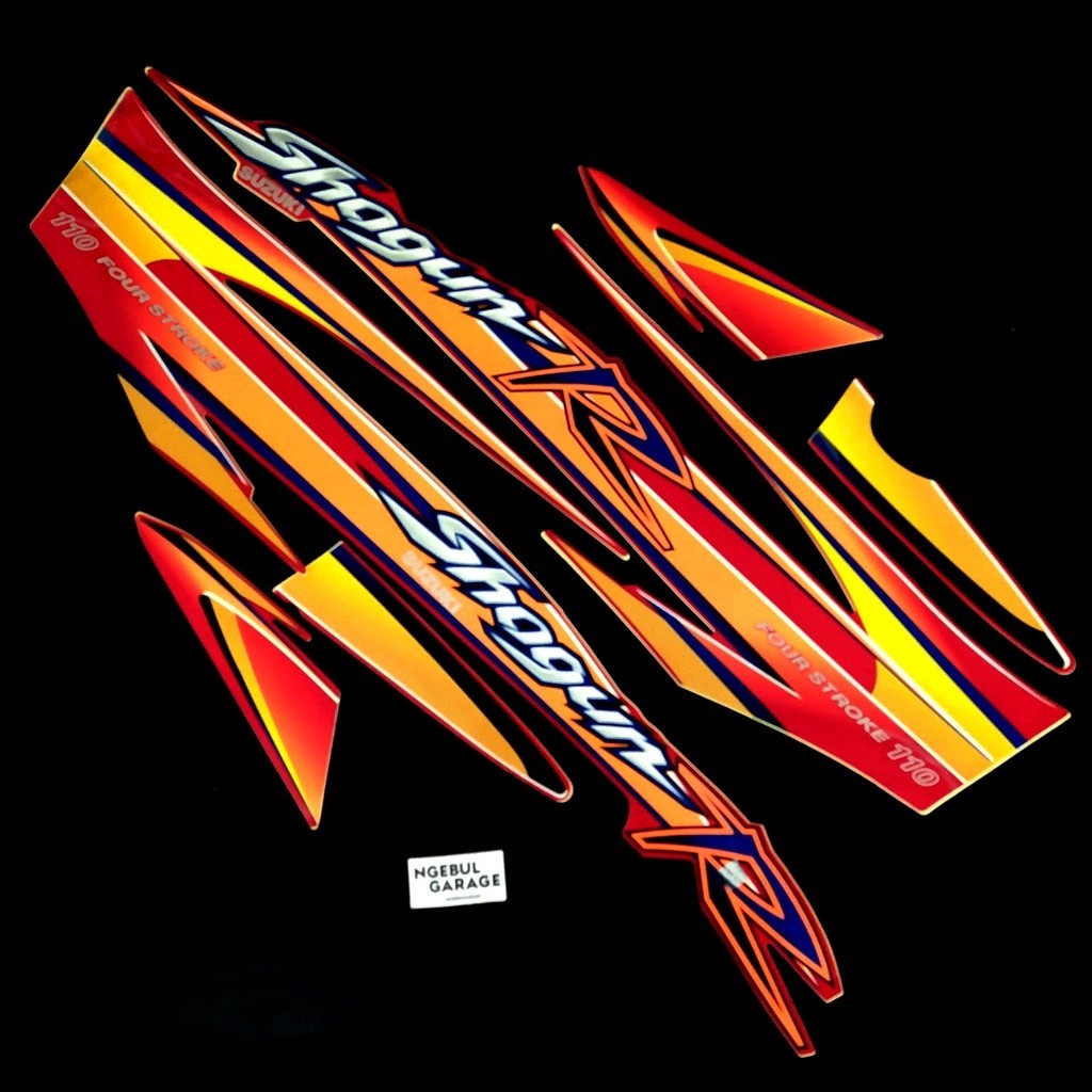 Jual Stiker Shogun R 110 2001 Striping SUZUKI SILVER BIRU ORANGE ...
