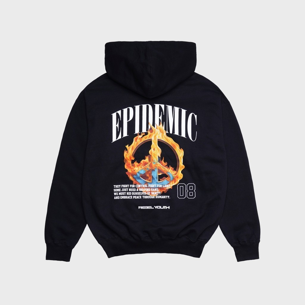 Jual Epidemic Pullover Hoodie 330 Gsm For Land Black | Shopee Indonesia