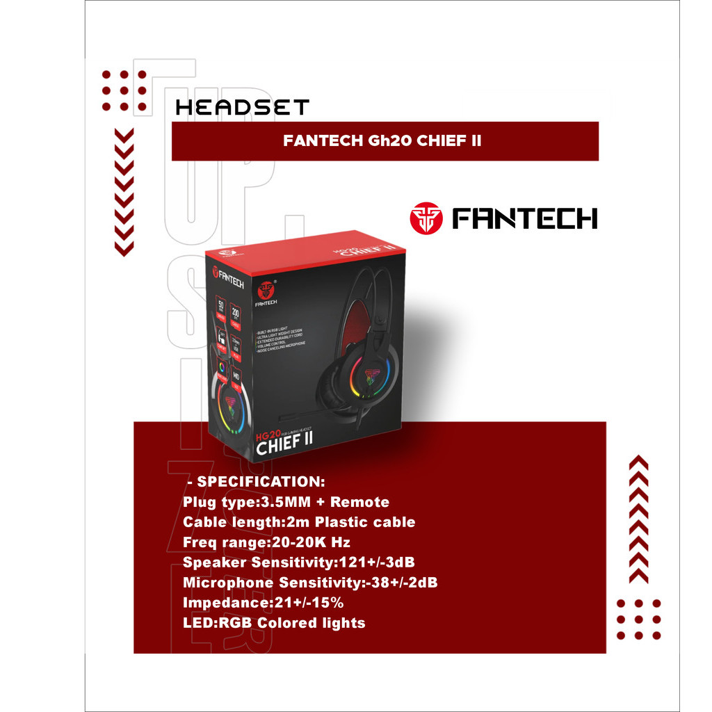 Jual FANTECH HG20 CHIEF II RGB Gaming Headset HG 20 | Shopee Indonesia