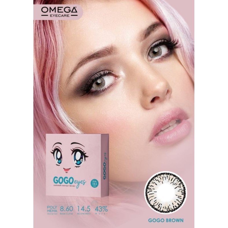 Jual SOFTLENS OMEGA GOGO EYES 14.5MM ( dus pink ) | Shopee Indonesia