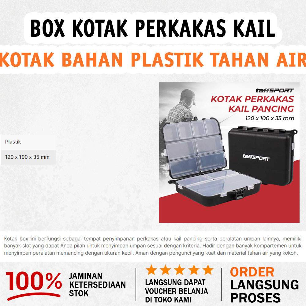 Jual Box Kotak Perkakas Kail Pancing | Waterproof Case Satu Kunci - Black | Shopee Indonesia