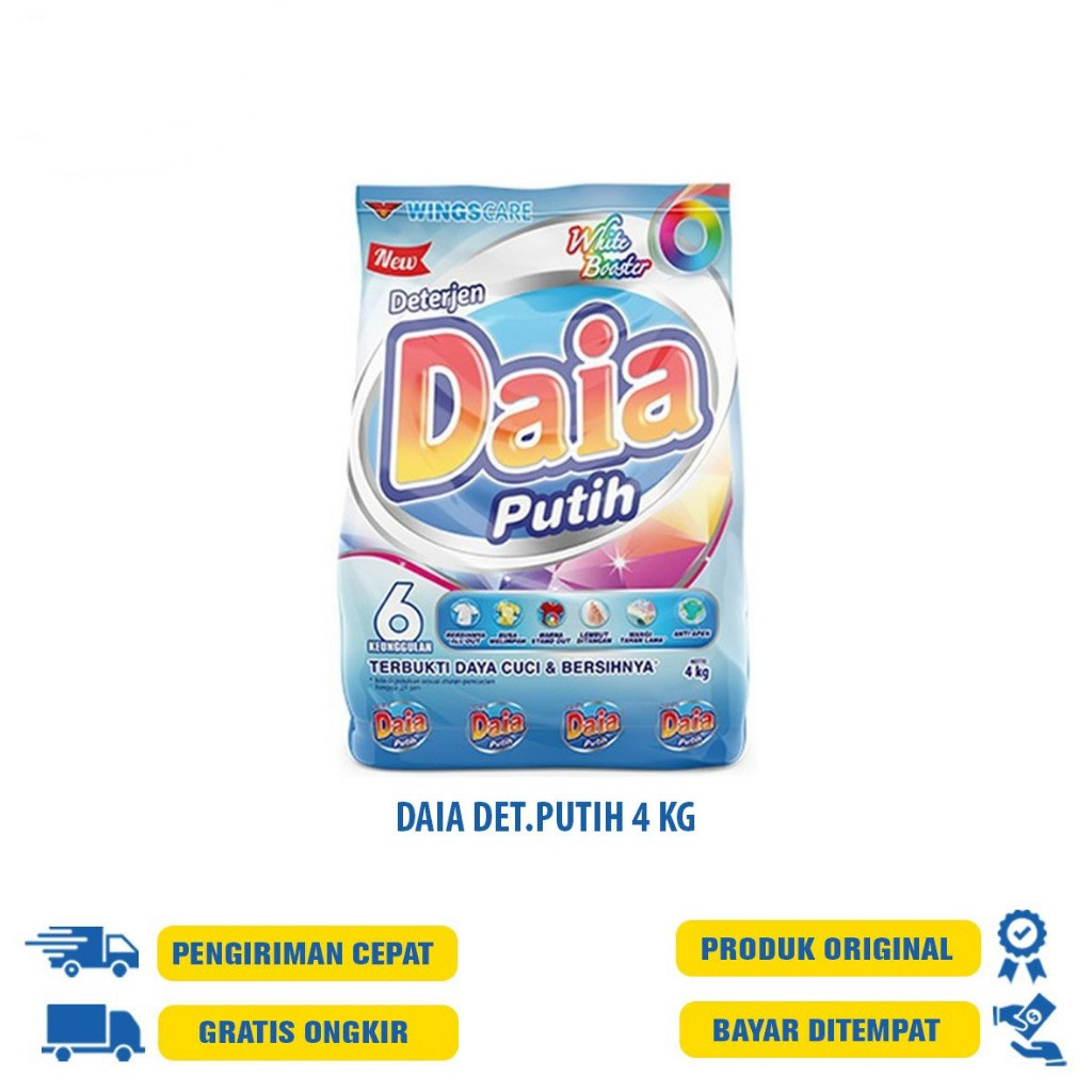 Jual DAIA PWD DET PUTIH,VIOLET,CLEAN & FRESH, 4 KG/DETERGENT BUBUK ...