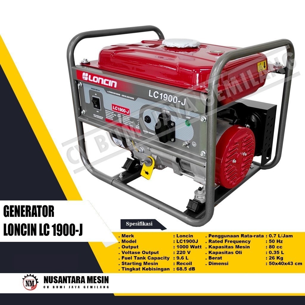 Jual MESIN GENSET / GENERATOR LONCIN LC 1900J | Shopee Indonesia