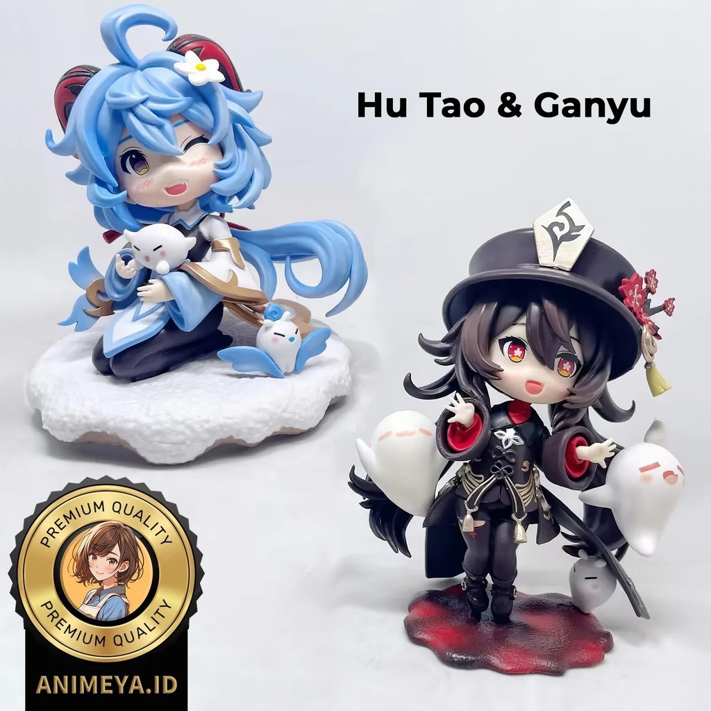 Jual Action Figure Statue Genshin Chibi Ganyu Hu Tao Mini Diorama Studio Recast Koleksi Patung ...