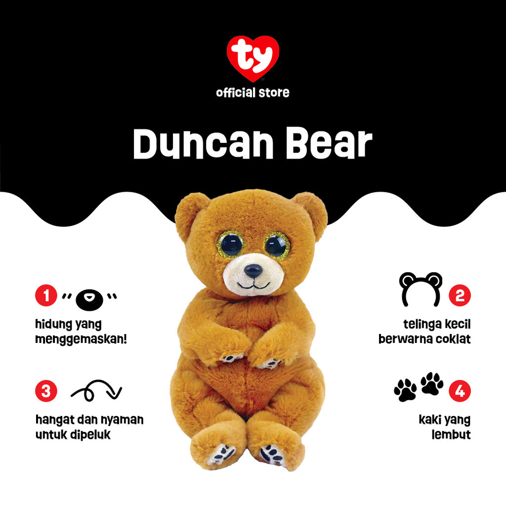 Jual TY Beanie Bellies Duncan Bear - Boneka Beruang | Shopee Indonesia