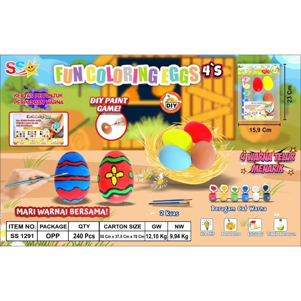 Jual Mainan mewarnai telur FUN COLORING EGG / diy painting ...