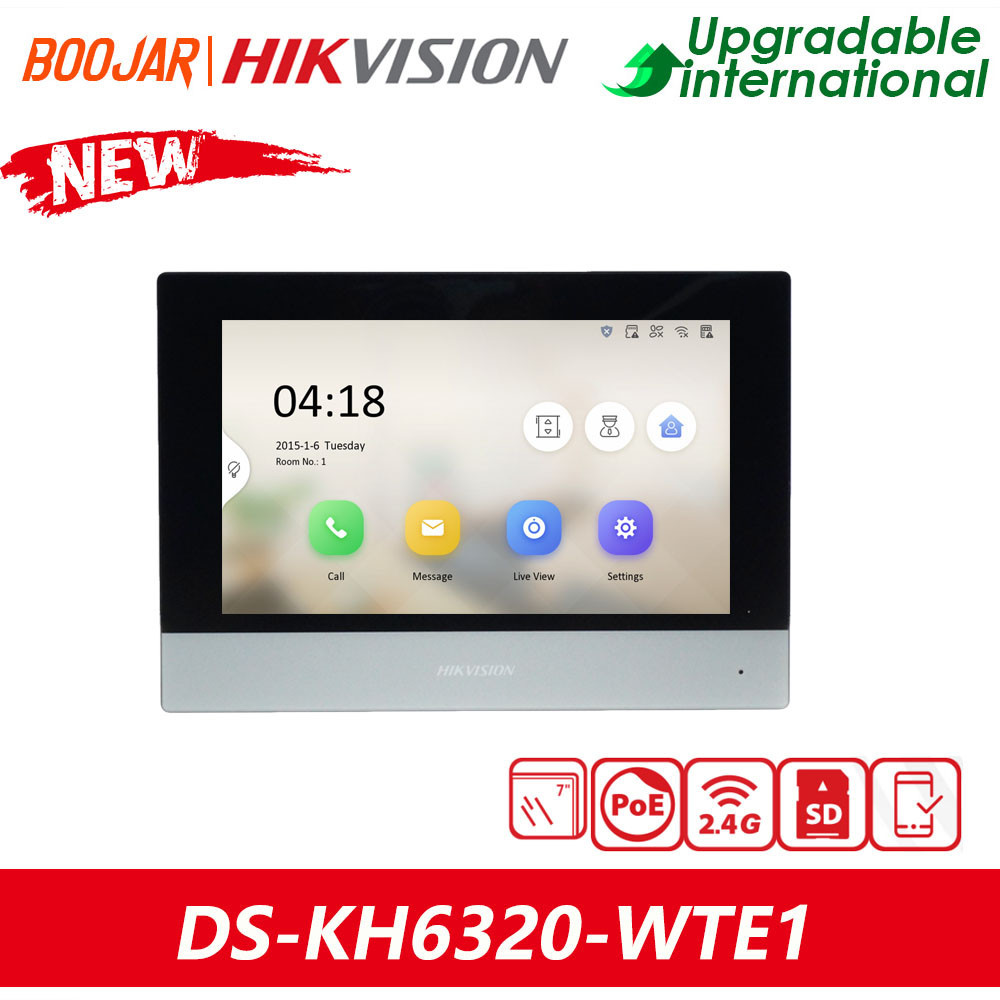 Jual Hikvision Original DS-KH6320-WTE1 KH6 Series IP-Based Indoor Station Receive Calls Open The ...