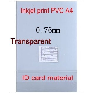 Jual Transparent ID Cards Printing Material Blank Inkjet Print PVC Sheets A4 50sets Double Side ...