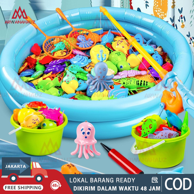 Jual 50PCS MOMMYCARE MAINAN PANCING IKAN MAGNET DAN KOLAM PANCINGAN ...