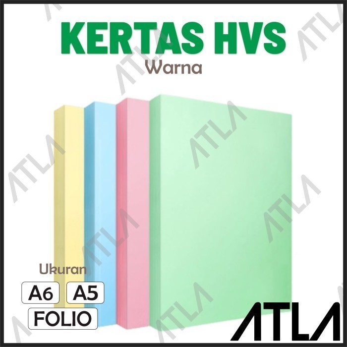 Jual Kertas HVS Warna A6 A5 F4 A4 Folio 1 Rim Alat Tulis Kantor Sekolah ...