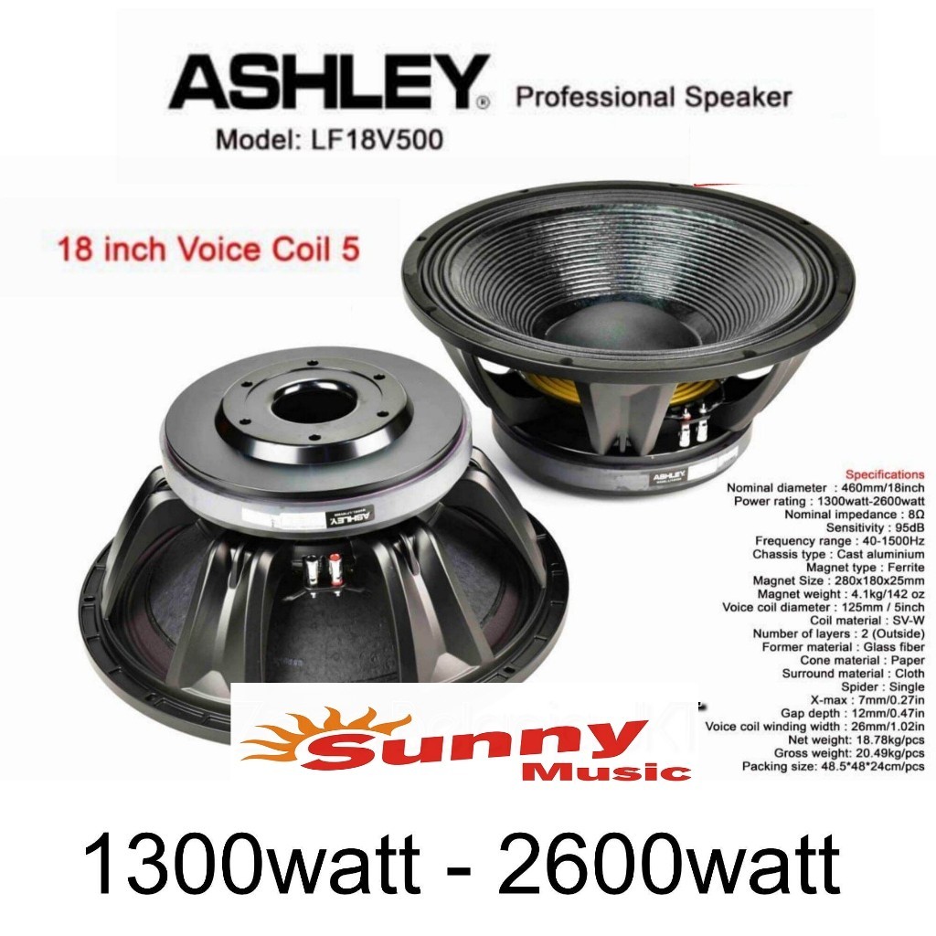 Jual Ashley LF18V500 Speaker Komponen 18 inch LF18 V500 LF 15V500 ...