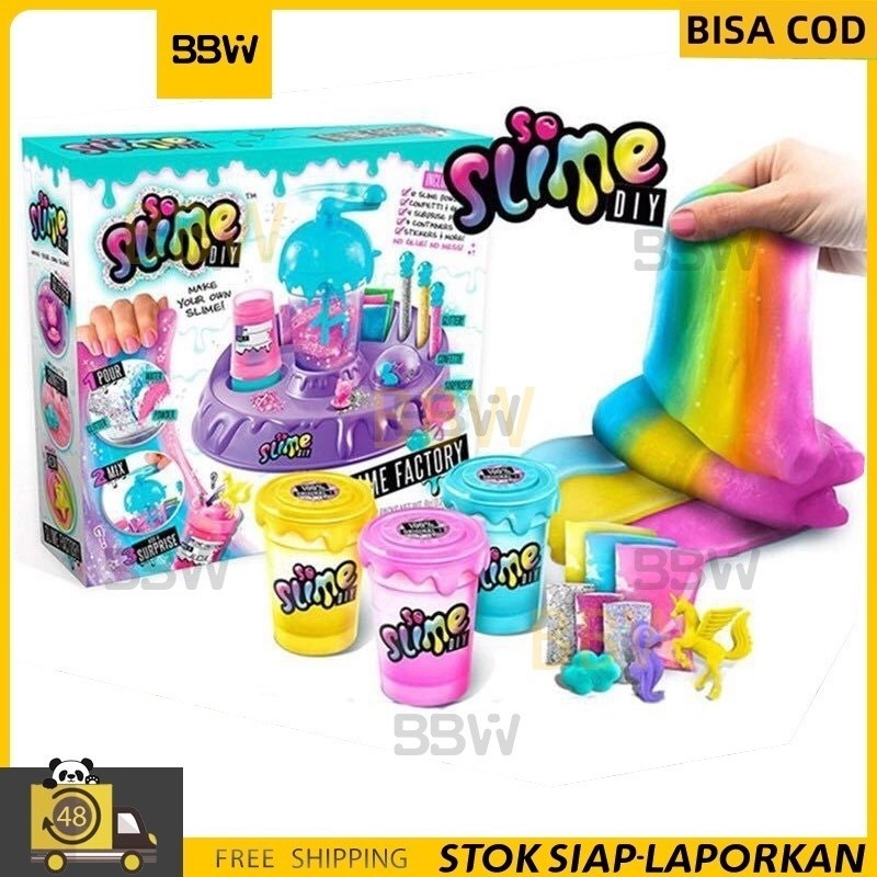 Jual Ready Mainan Slime Anak DIY Slime palette isi slime warna warni isi banyak Mainan Anak ...