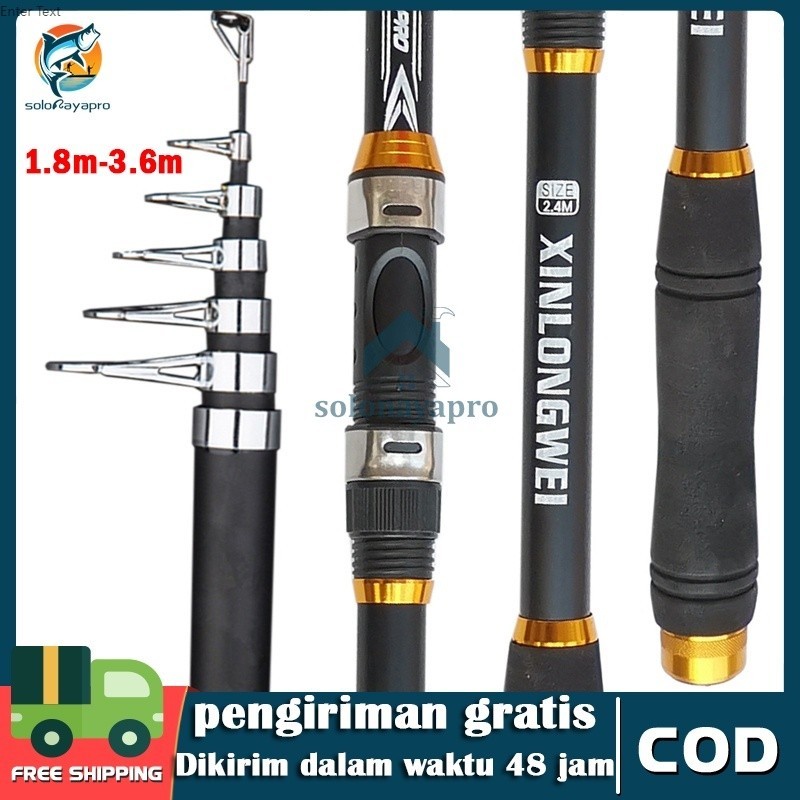 Jual Joran Pancing Portable Carbon Fiber Telescopic 2.1 M-3.6M/ Joran ...