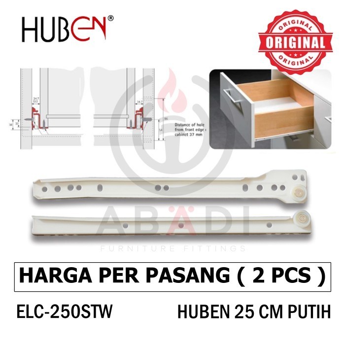 Jual Rel Laci Roda 25 CM Huben Elco Putih Cream RLH | Shopee Indonesia