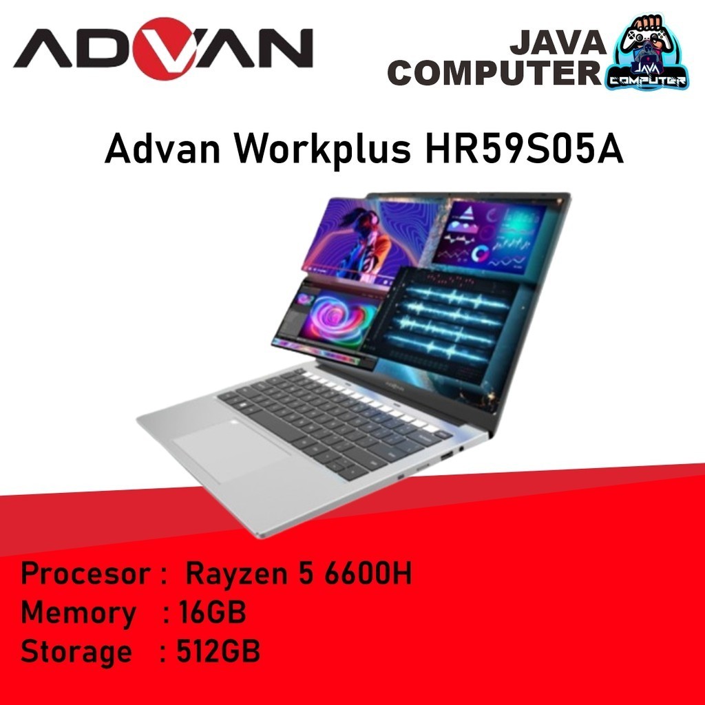 Jual Advan Workplus HR59S05A R5 6600H/16GB/512GB SSD/W11+OHS/14.0 ...