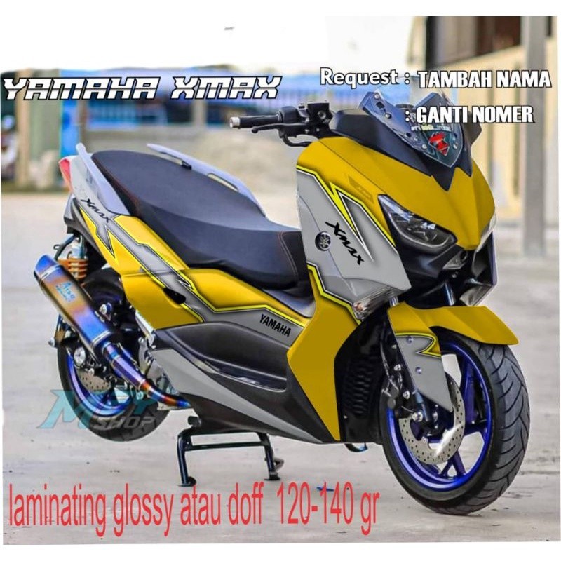 Jual Sticker motor decal fullbody Yamaha Xmax Old Lis kuning variasi ...
