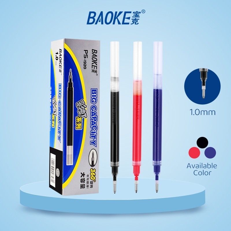 Jual BAOKE 12Pcs/box Gel Pen Refill / Isi Ulang Pulpen Gel 1.0mm Pena ...