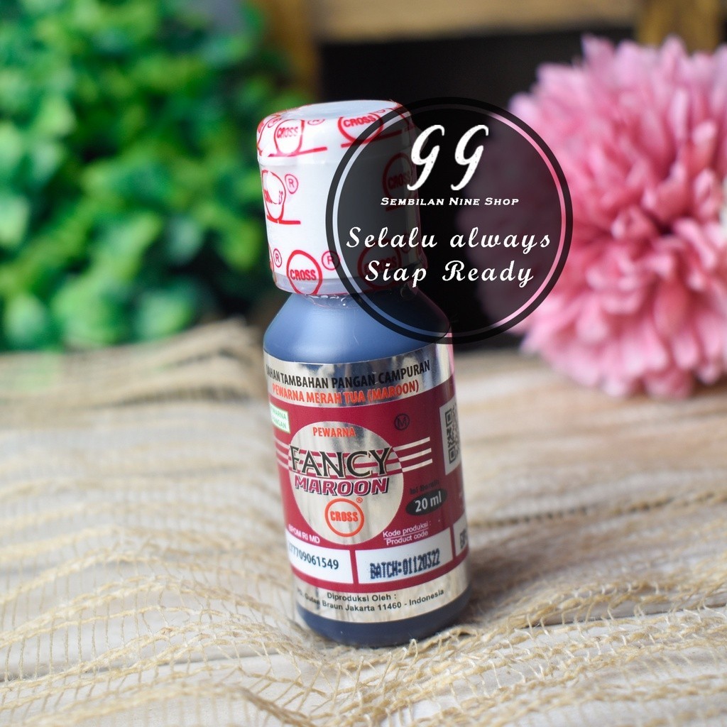 Jual FANCY MAROON Cross Food Coloring Oil Base 20 ML Marun Pewarna ...