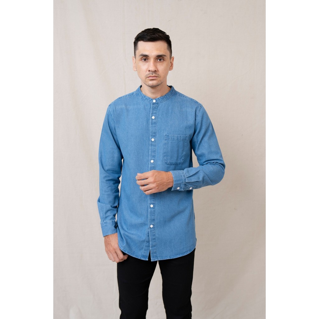 Jual HL MEN Denim Koko Long Sleeve - Light | Shopee Indonesia