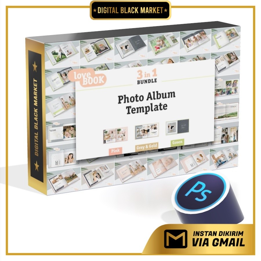Jual 3 In 1 Photo Album Template Bundle - Photoshop & Illustrator ...