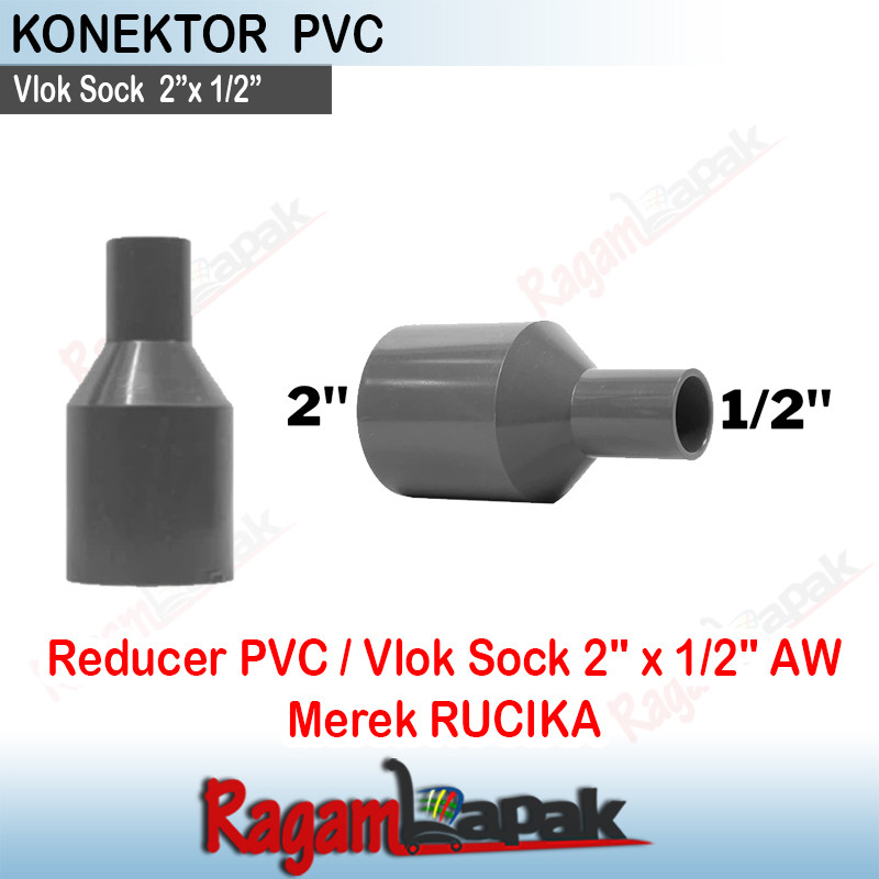 Jual Reducer PVC Vlok Sock 2" x 1/2" AW Vlok Sok 2"x1/2" | Shopee Indonesia
