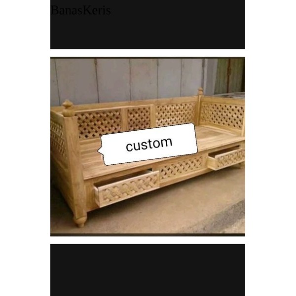 Jual Bale bale kursi tamu panjang resban model anyam kayu jati 24D3ZZ4 ...