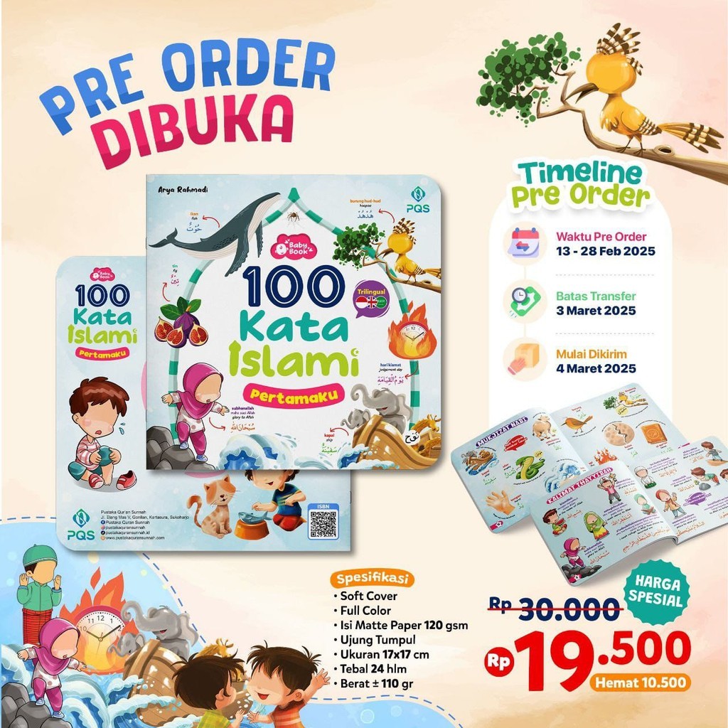 Jual ISLAMI - 100 Kata Pertamaku Versi Islam - Buku Anak dengan Ilustrasi 3 Bahasa _ PQS ...