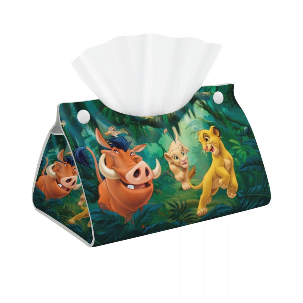 Jual Custom The Lion King Simba Tissue Box Cover Rectangular PU Leather ...