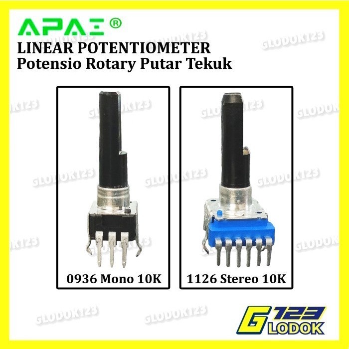 Jual Potentiometer Potensiometer Potensio Linear Taper Rotary B10K 10K ...