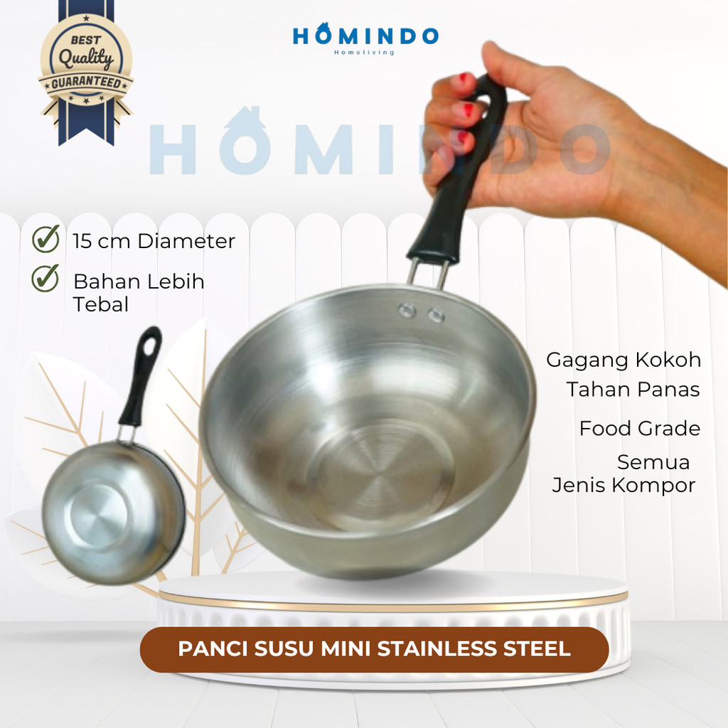 Jual Panci Susu Stainless Steel 15cm - Gagang Hitam, Panci Mini ...