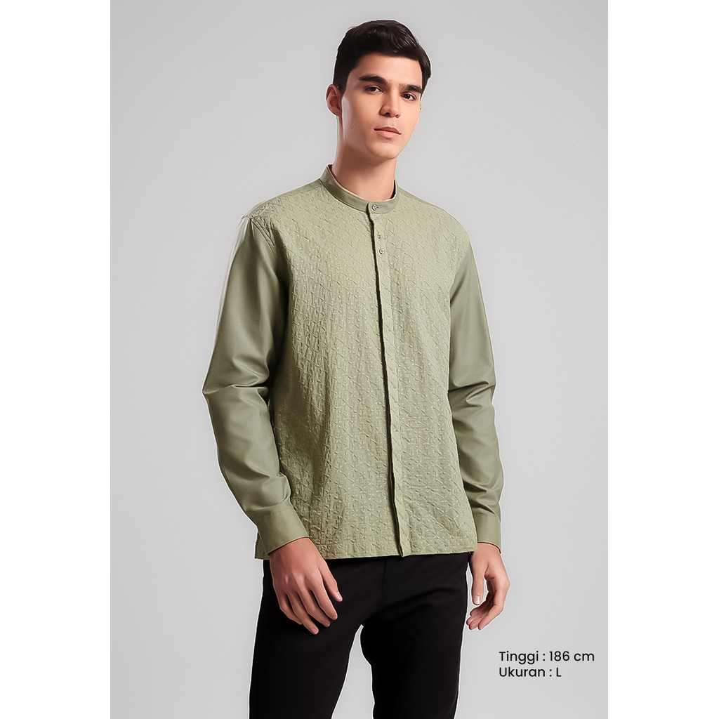 Jual MANZONE - Kemeja Koko Lengan Panjang Pria Yaqsan Comfort Fit ...