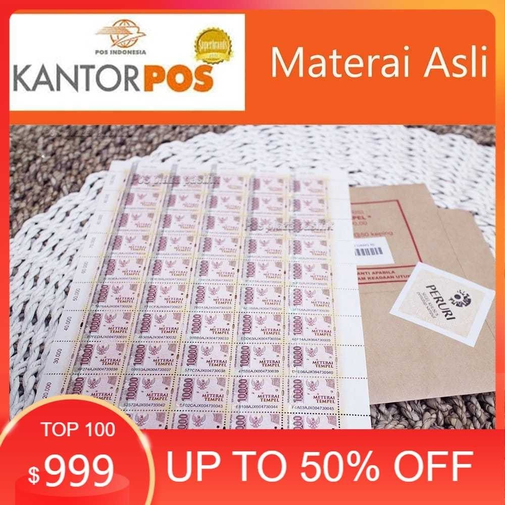 Jual Materai 10000 Asli Pos Indonesia Meterai Matrai Perangko 10 pcs | Shopee Indonesia
