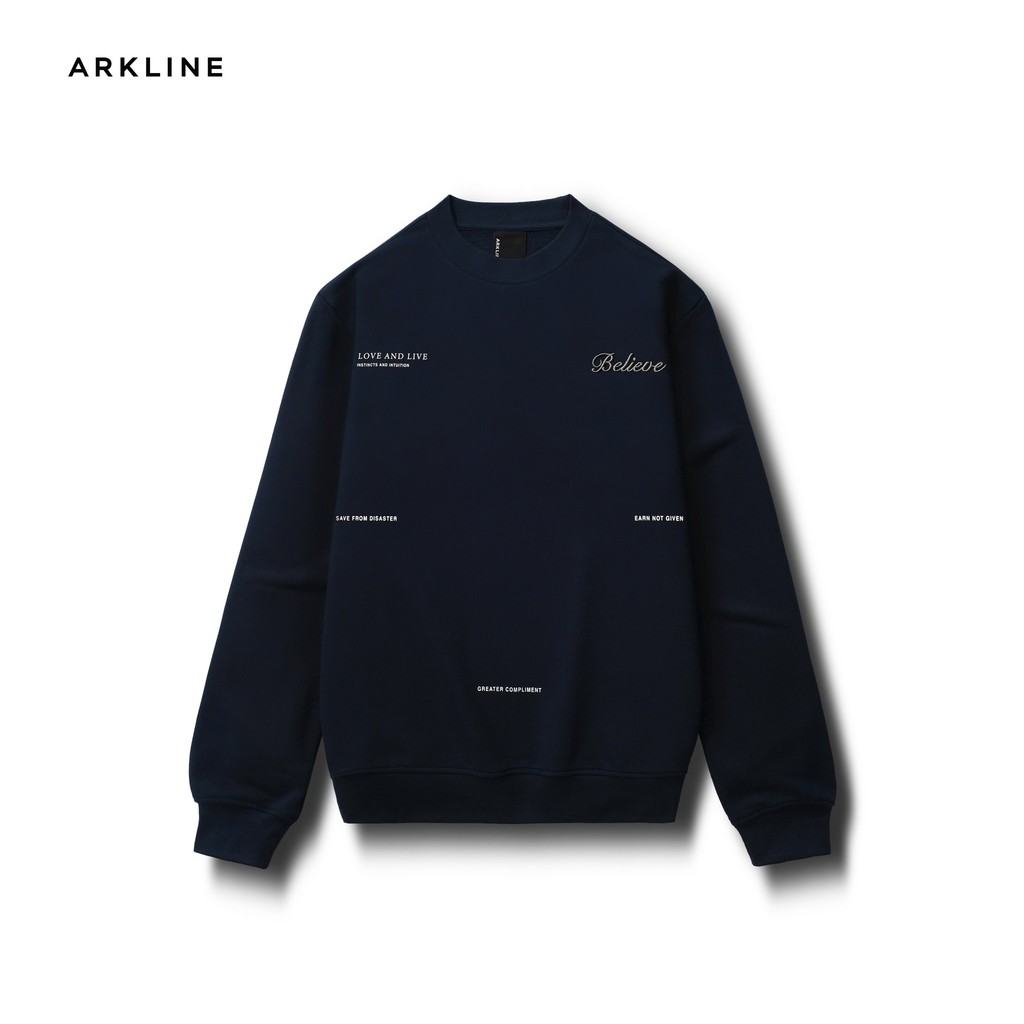 Jual Arkline Believe Sweatshirt Midnight Navy | Shopee Indonesia